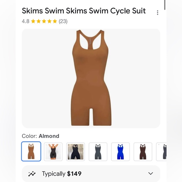 SKIMS | Swim | Nwt Skims Swim Cycle Suit In Almond 4x | Poshmark